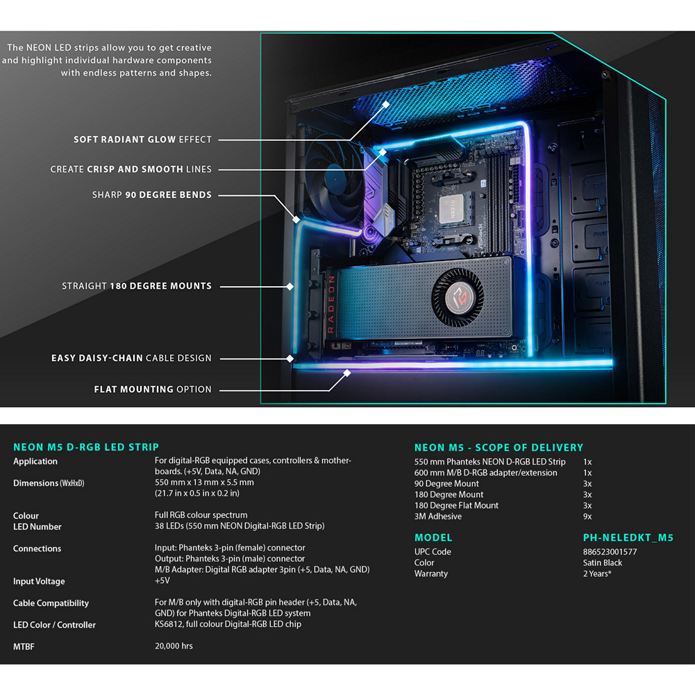 [bigbag.ph] M5 3 Pin Gorgeous 550mm PC Case Motherboard RGB Light Strip ...