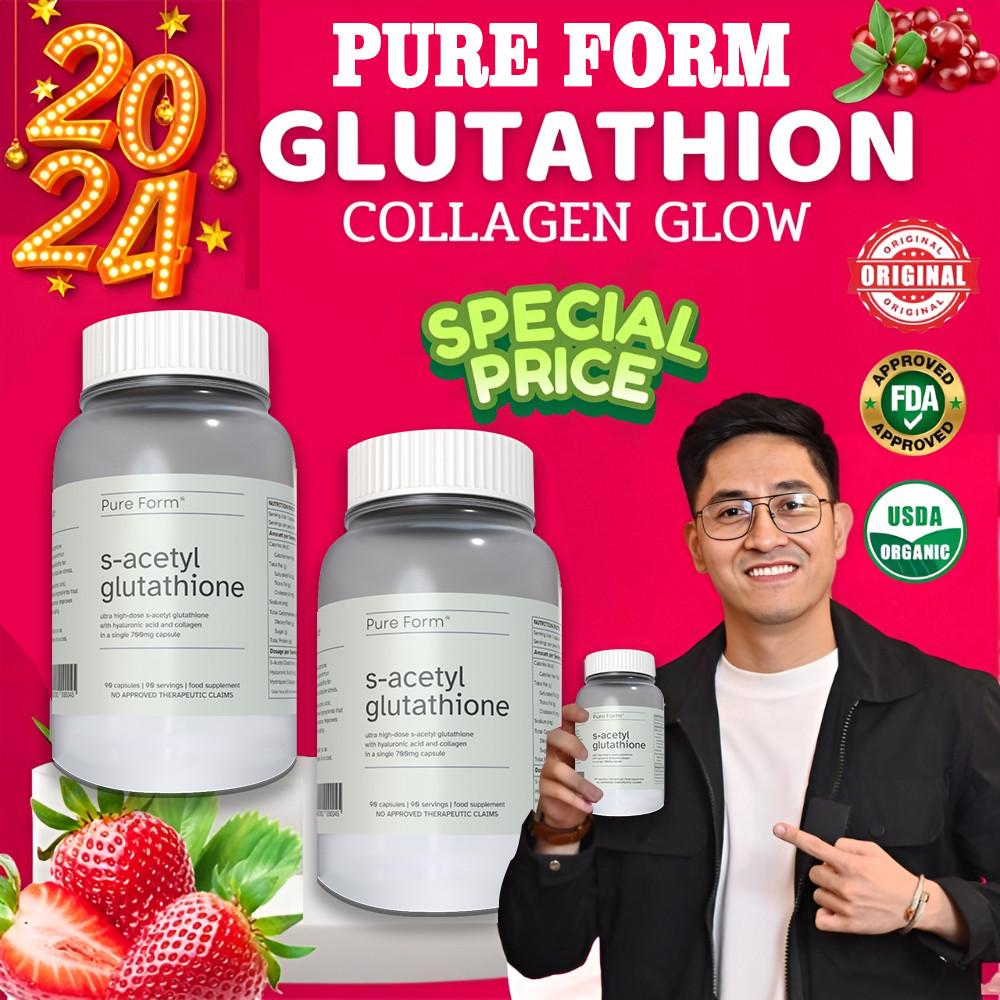 Pure Form S-Acetyl Glutathione 90 Capsules 700mg Improve skin ...