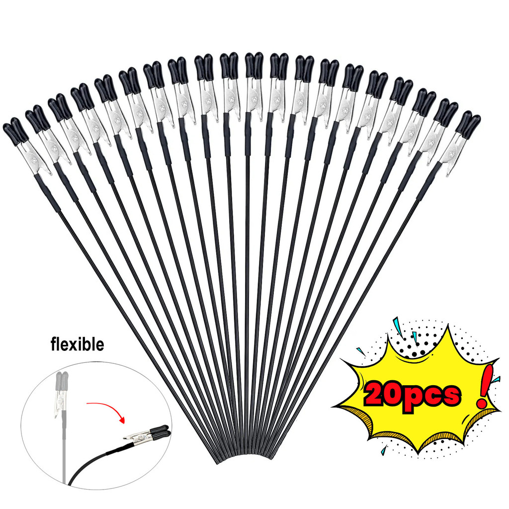 20pcs Flexible Metal Model Painting Alligator Clip Stick with Rubber ...