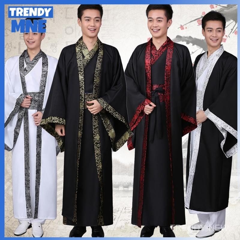 Ancient Costume Men's Hanfu Shusheng Zhudao Tang Costume Qin Dynasty ...