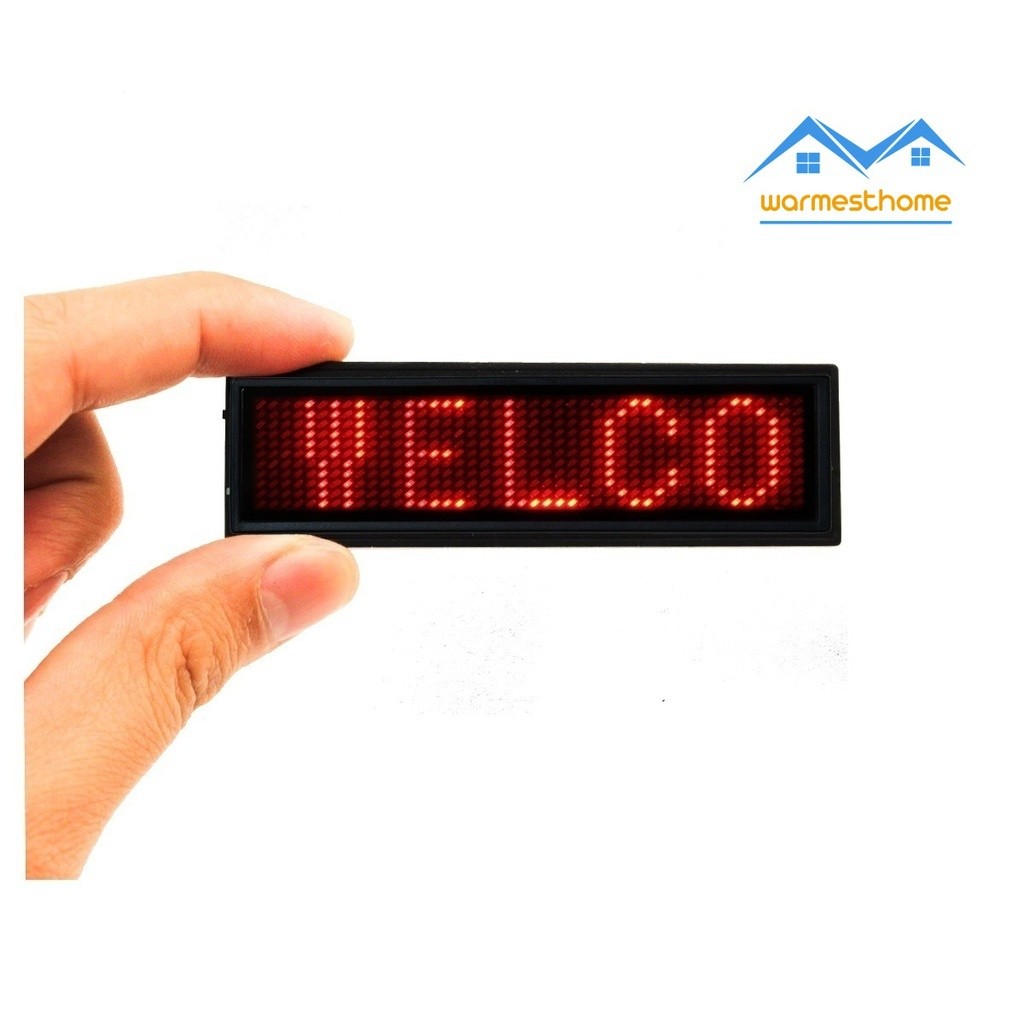 4 Colors Mini LED Digital Programmable Rechargeable Scrolling Name ...