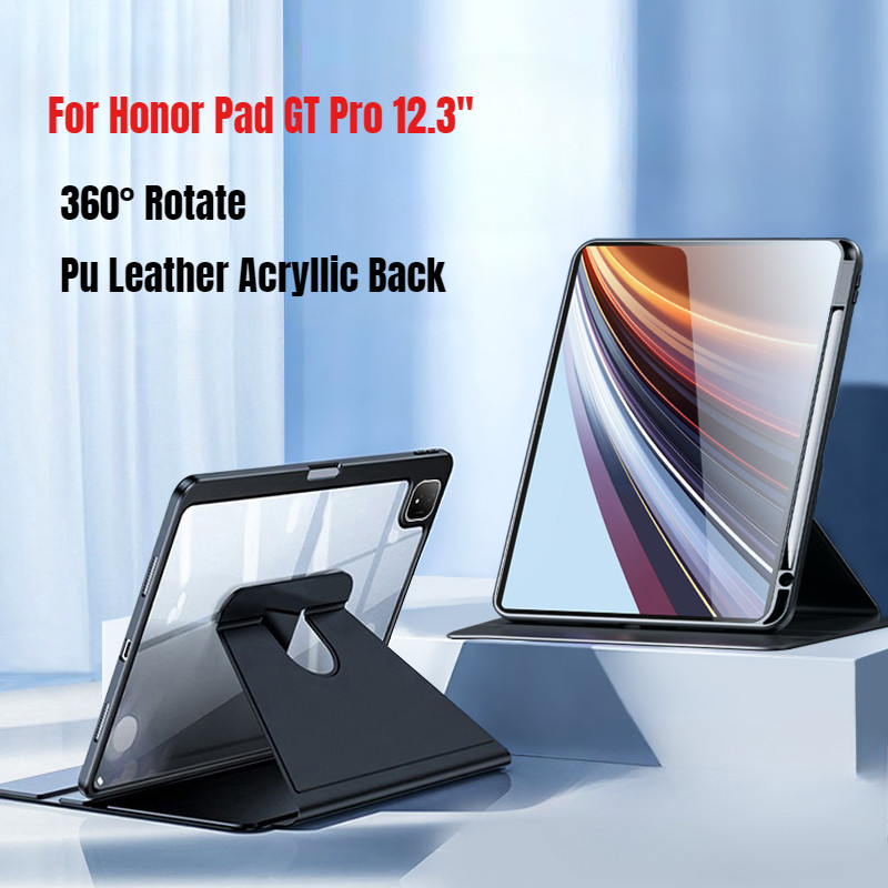 Acrylic Case For Huawei Honor Pad GT Pro 12.3inch 2024 Rotating Tablet Case With Pen Slot for ...