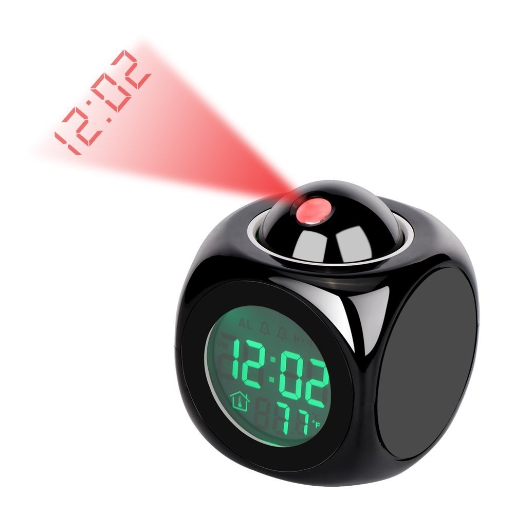 English time digital clock LED desktop creative time projection clock ...