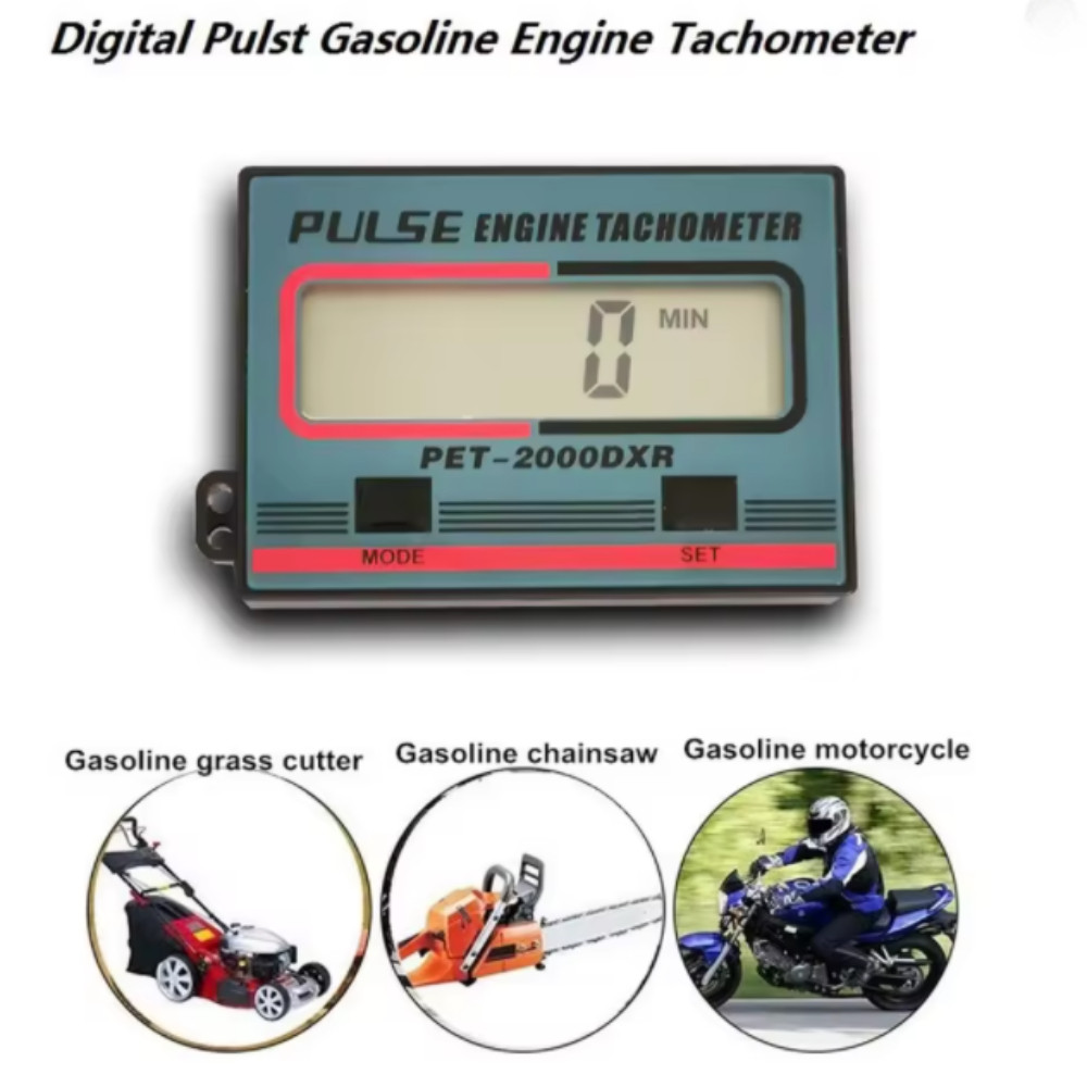 100-30000 RPM Gauge Digital Tachometer Tach Hour Meter for ATV Lawn ...