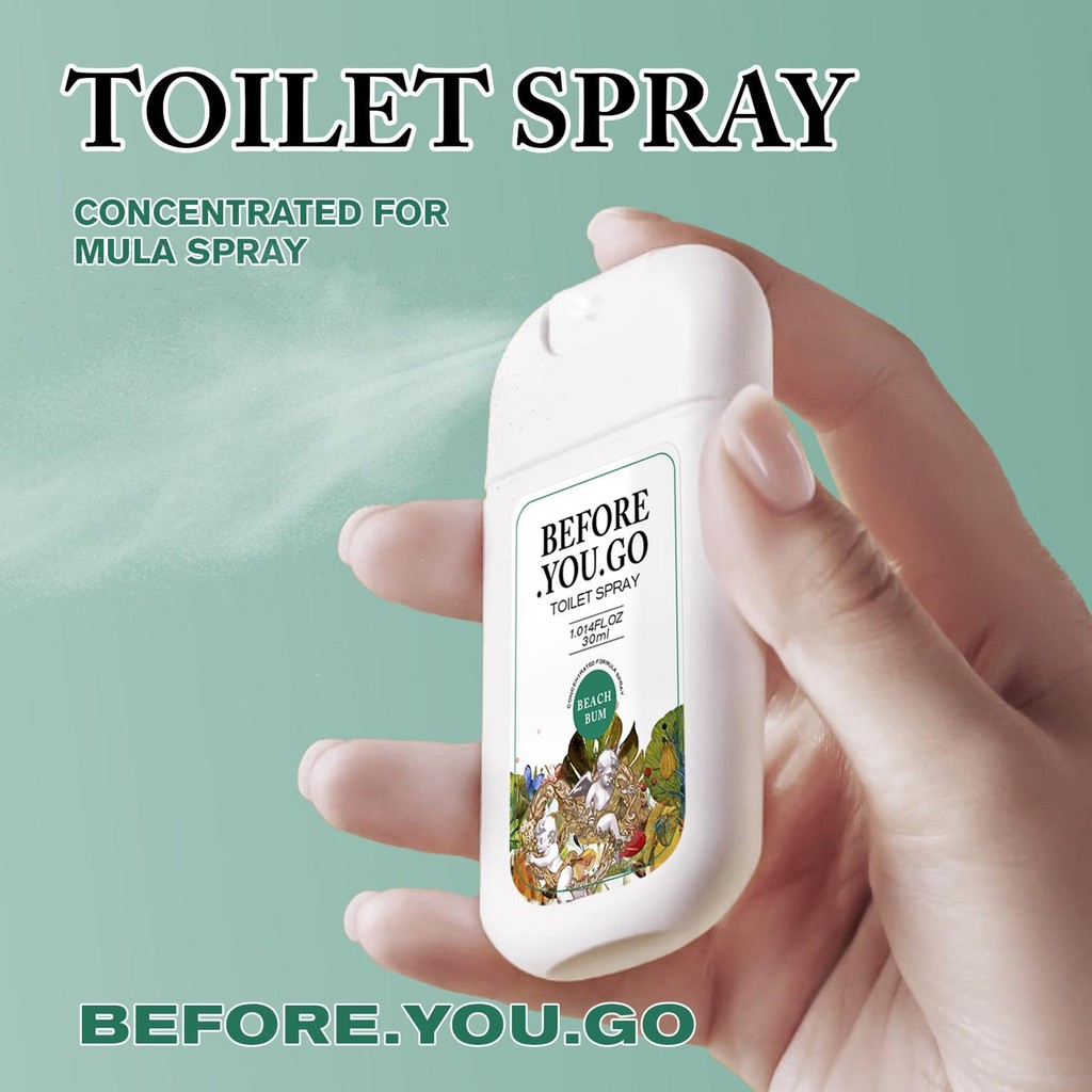 Toilet Spray Bathroom Poop Spray & Toilet Deodorizer 30ml Travel Size ...