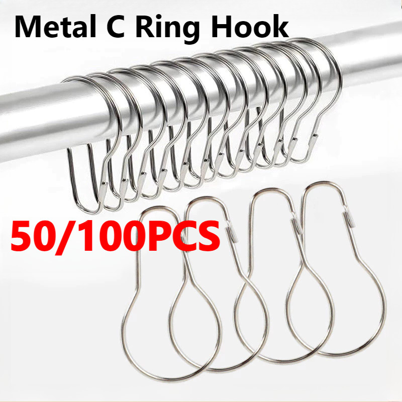 【Versatile】50/100pcs Metal C Ring Hook Gourd Type Hook with Lock ...