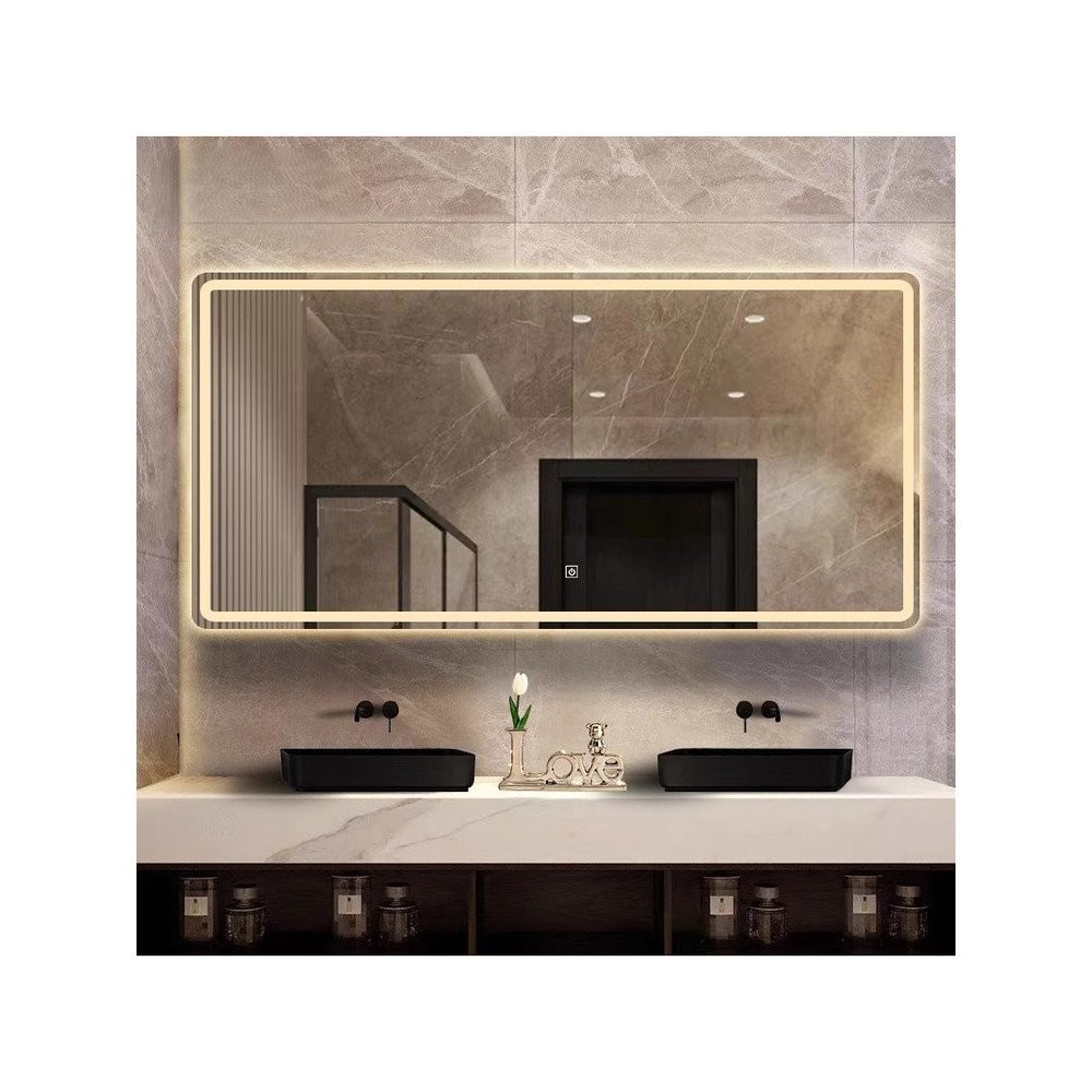 Bathroom Mirror Lighted Mirror Washstand Bathroom Touch Screen Toilet ...
