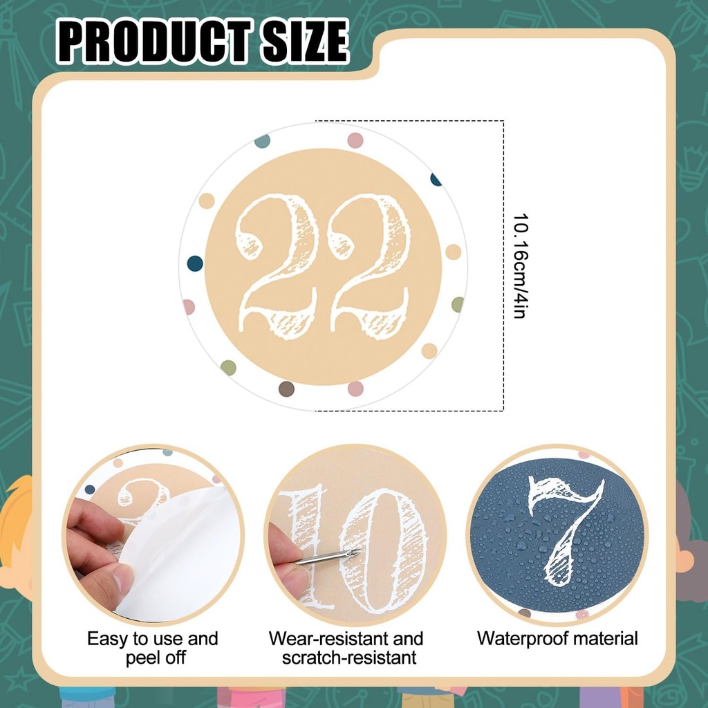 42pcs Number Spot Markers Stickers, 4 Inch Round Classroom Line-up ...