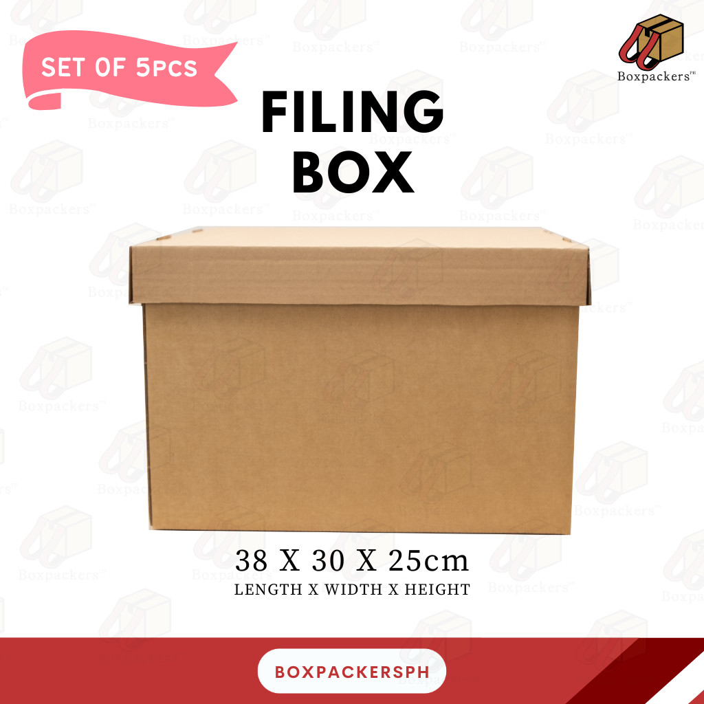 Filing Box Set of 5 pcs Corrugated Box Carton Office Storage Box Double WALL BOXPACKERS PH ...