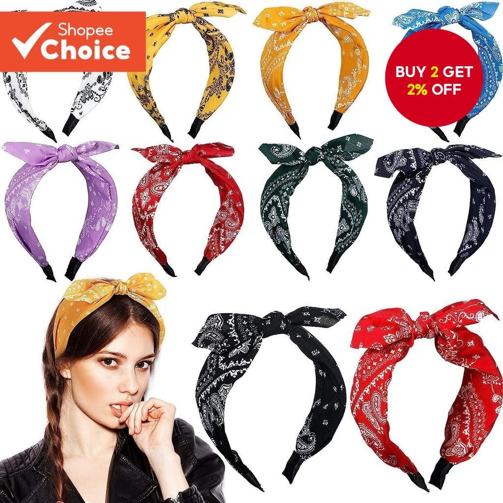 New Style Ethnic Style Printed Headband Knotted Headband Wide Version ...