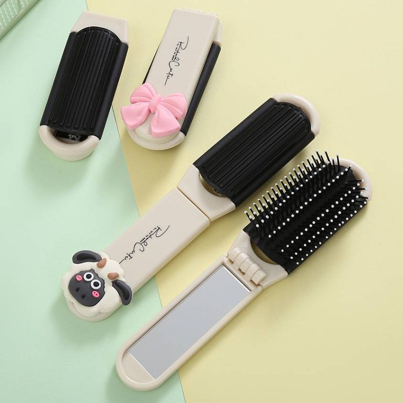 Folding Airbag Comb with Mirror Portable and Portable Massage Comb ...