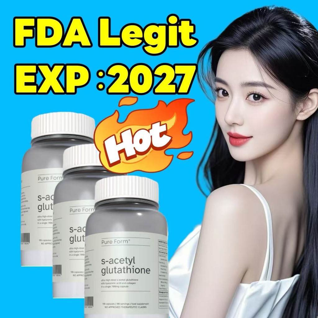 EXP:2027 Pure Form S-Acetyl Glutathione Gluta Capsules+ Hyaluronic Acid ...
