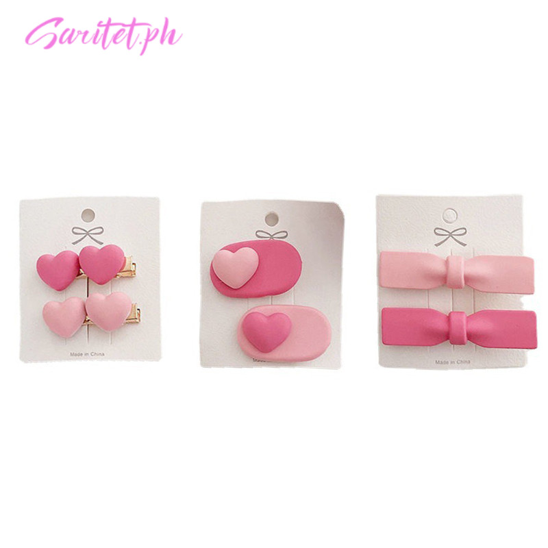 Heart Headdress Side Duckbill Clip Girls Bow Hair Clip Side Clip ...