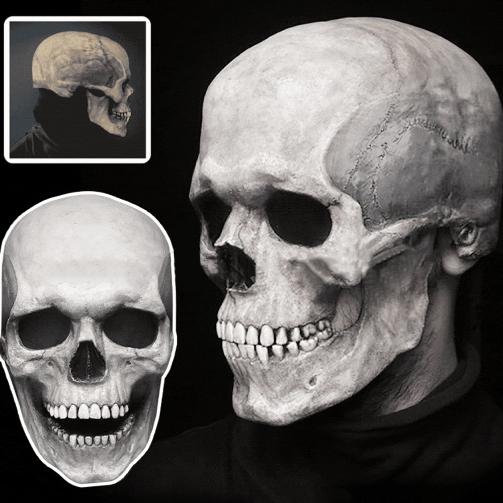 Moveable Jaws Halloween Mask Full Head Skull Mask Helmet Scary ...