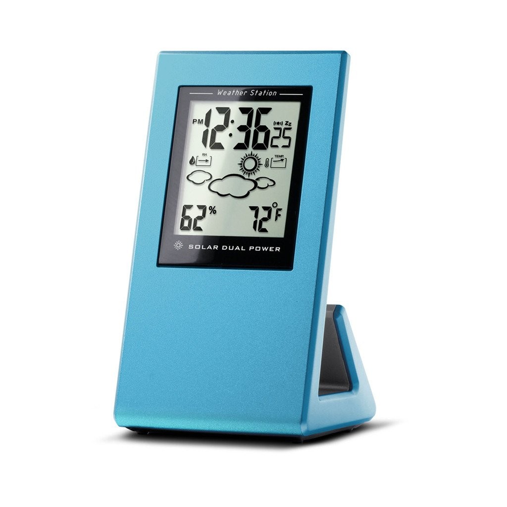 Weather Forecast Battery Dual Alarm Clock Solar Clock Promotion Solar ...
