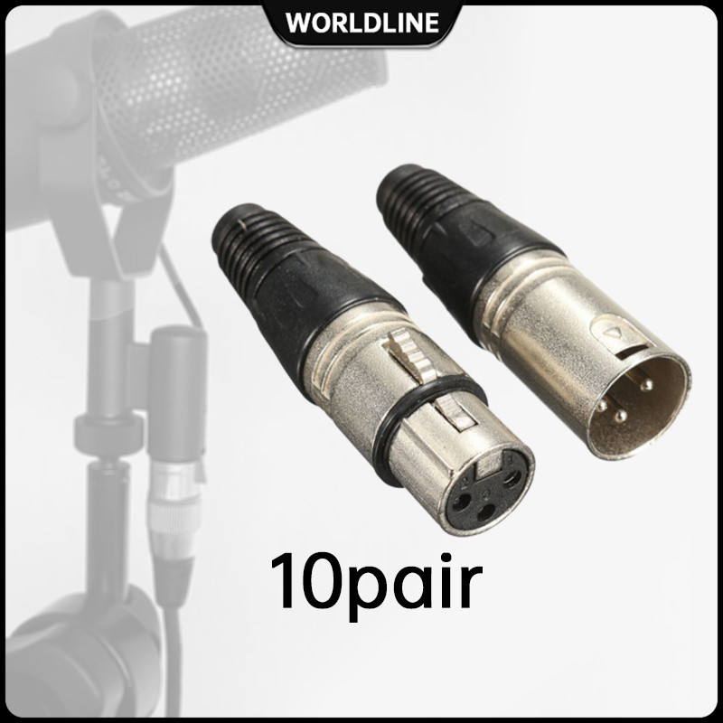 10pair XLR Male To Female Microphone Connector Audio Cable Adapter ...