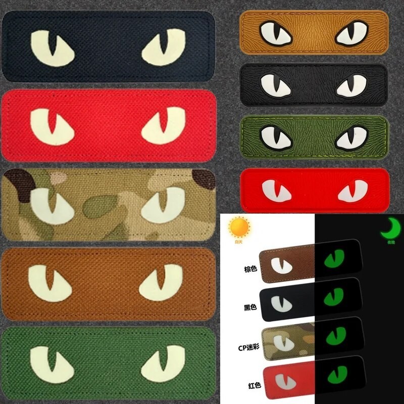 IR Luminous Helmet Stickers Devil Eyes Reflective Armbands Morale ...