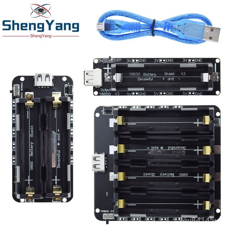 RQTwo Voltage 18650 Lithium Battery Shield V8 Mobile Power Expansion ...