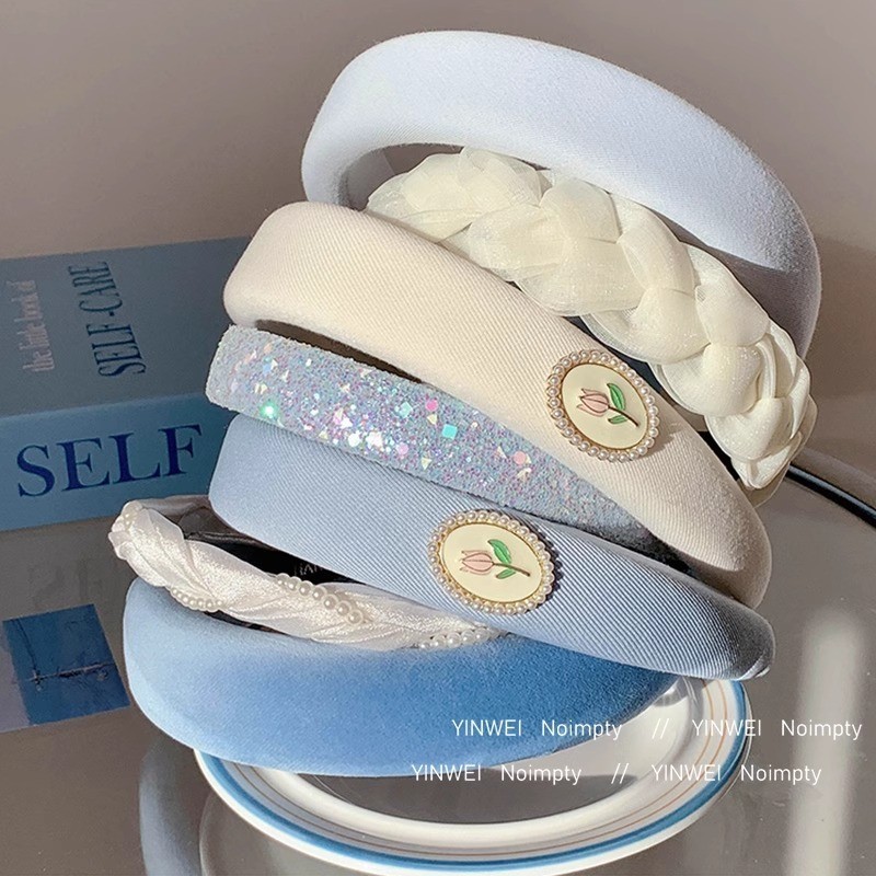 Blue High Skull Sponge Hair Bundle 2025 New Style Ladies Influencer ...