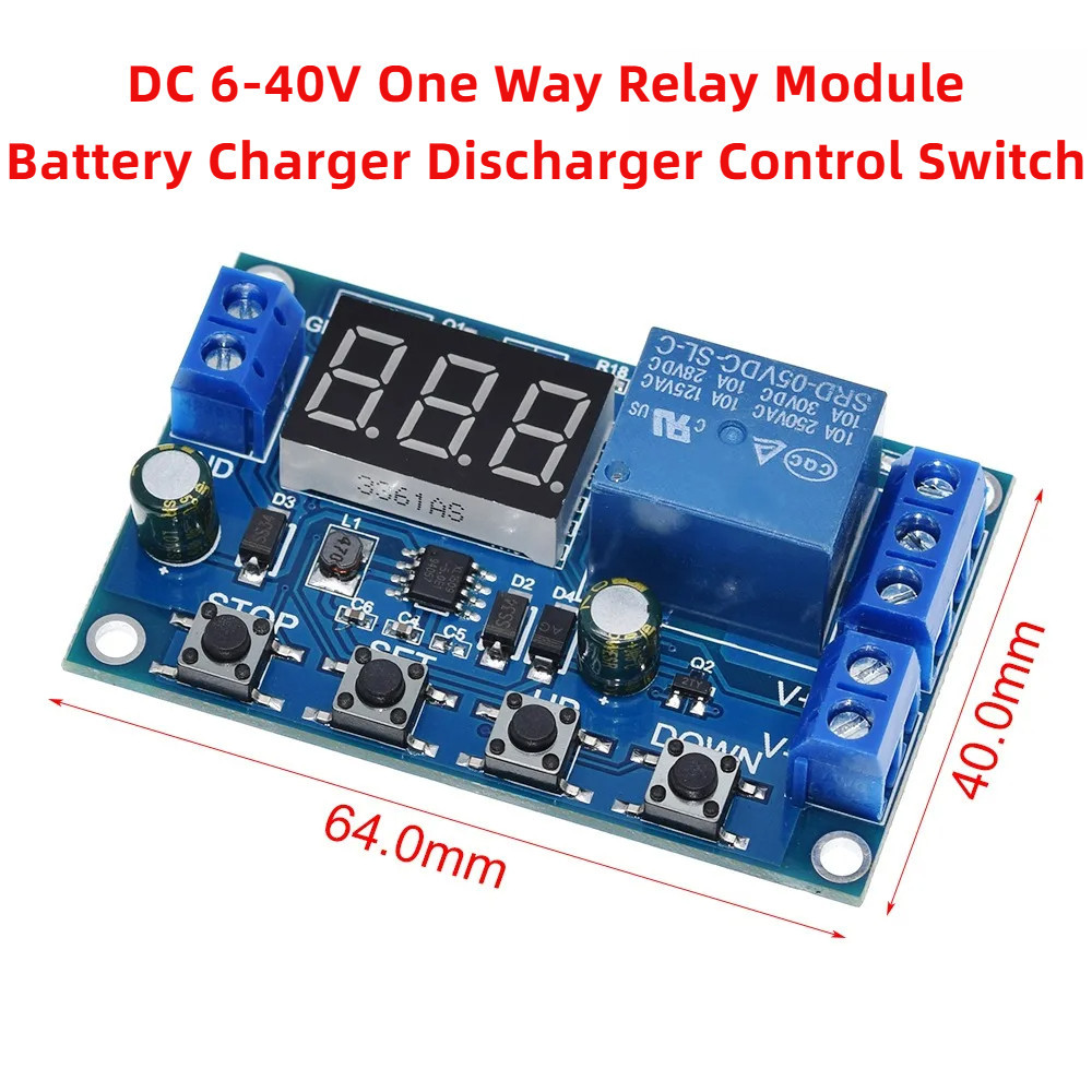 2/5pcs DC 6-40V One Way Relay Module Battery Charger Discharger Control ...