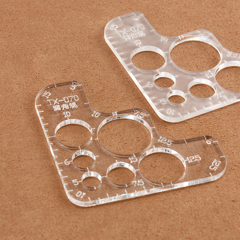 Transparent acrylic circular template R ruler, round corner sewing ...