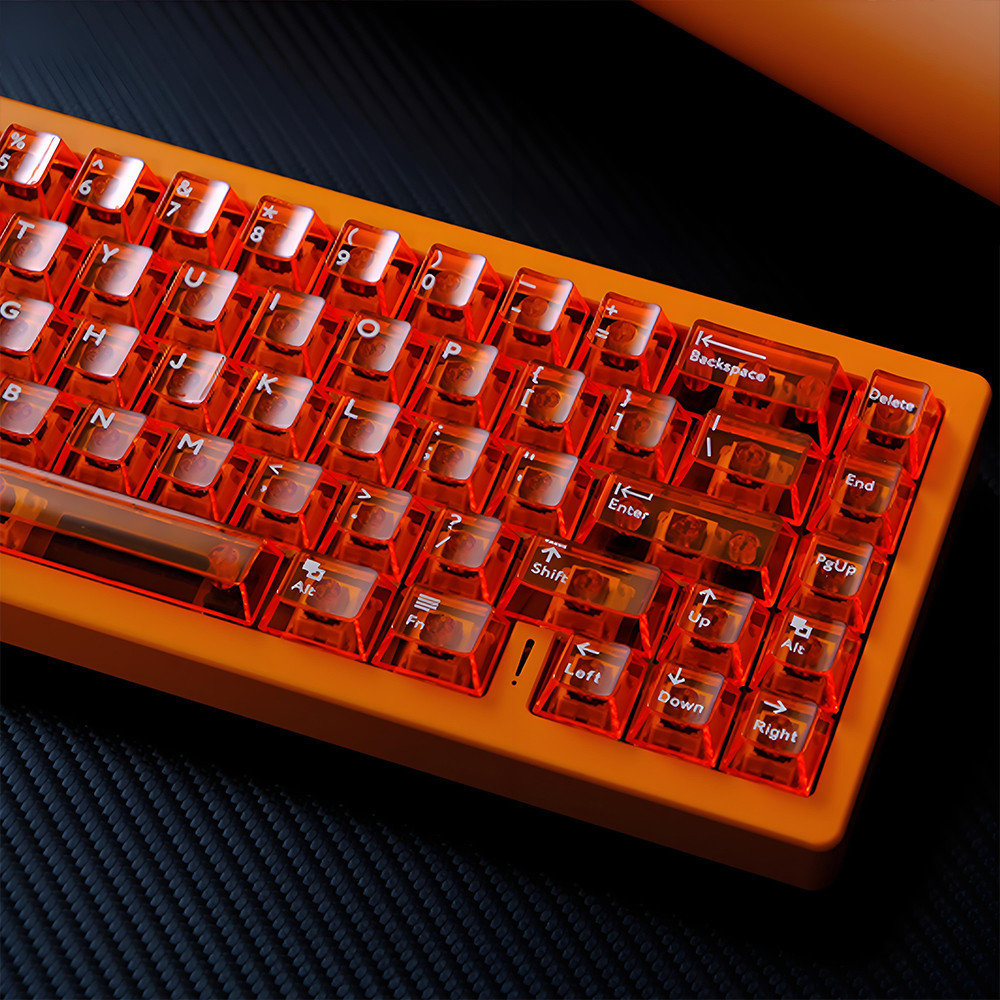 Orange PC Transparent Keycap/set 114Keys Cherry Profile Custom Keycaps ...