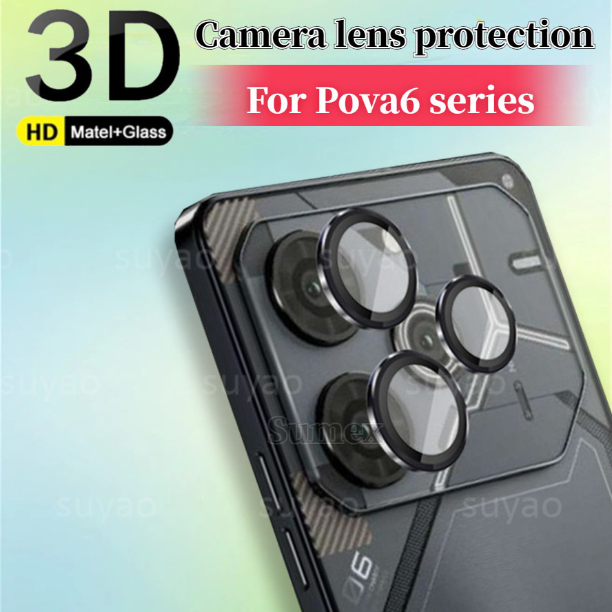 Phone Camera Metal Tempered Glass Cover for Tecno Pova 6 Neo Pova6 Pro ...