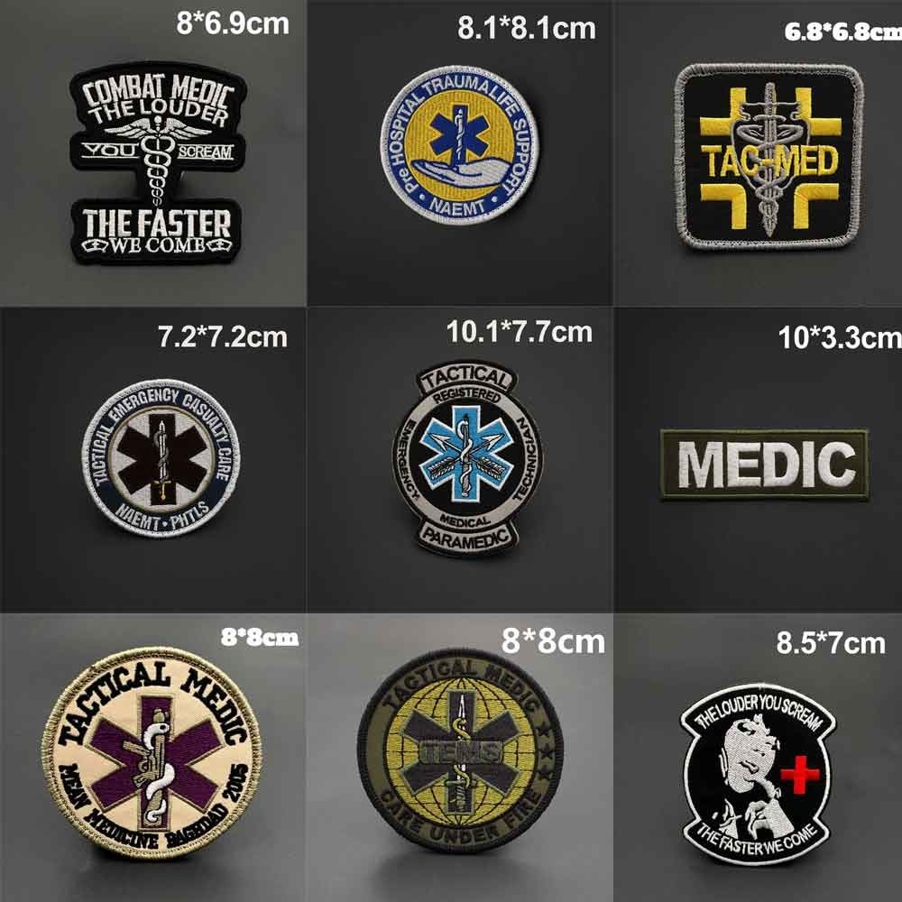 【Customized 】 AQ Tactical morale Medical Red Cross Star of Life EMS ...