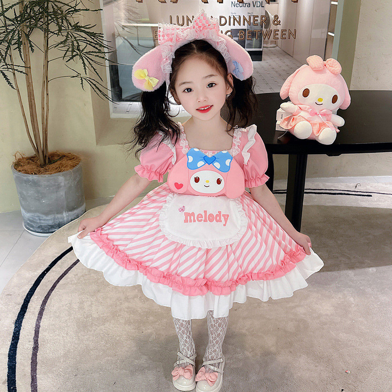 Girl's Melody Lolita Princess Dress Kuromi Clow M Clothes Children's ...