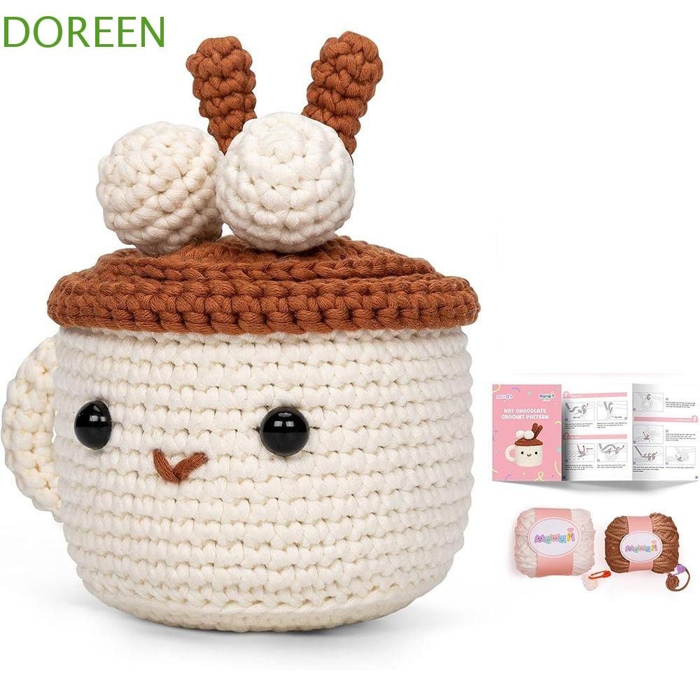 DOREEN Crochet Animal Kit, Cartoon Easy Yarn Beginner Crochet Kits ...