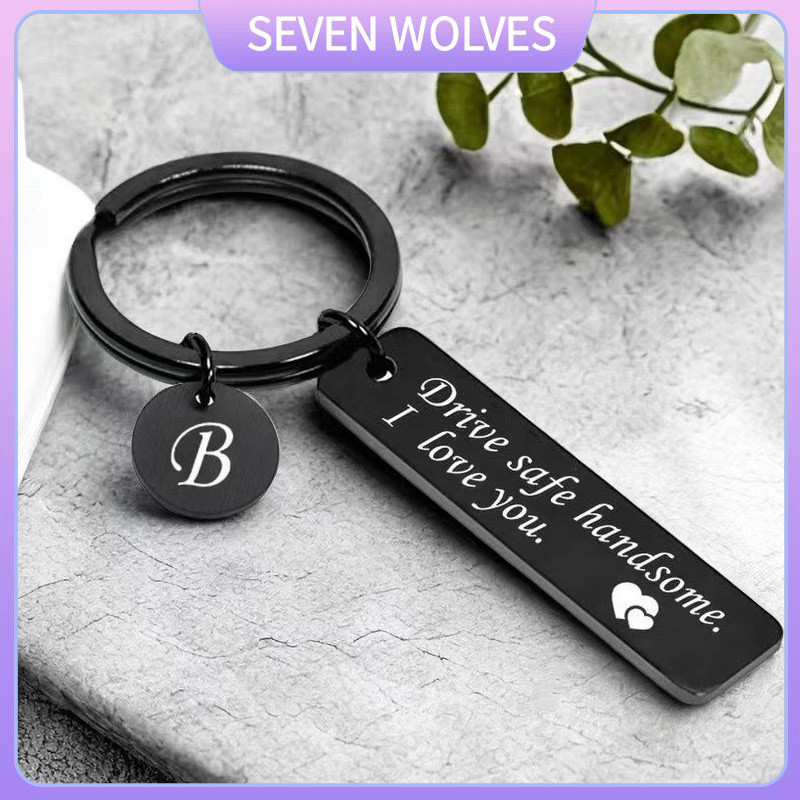 Keychain Stainless Steel Keychain Personalized 26 Letters Key Chain ...