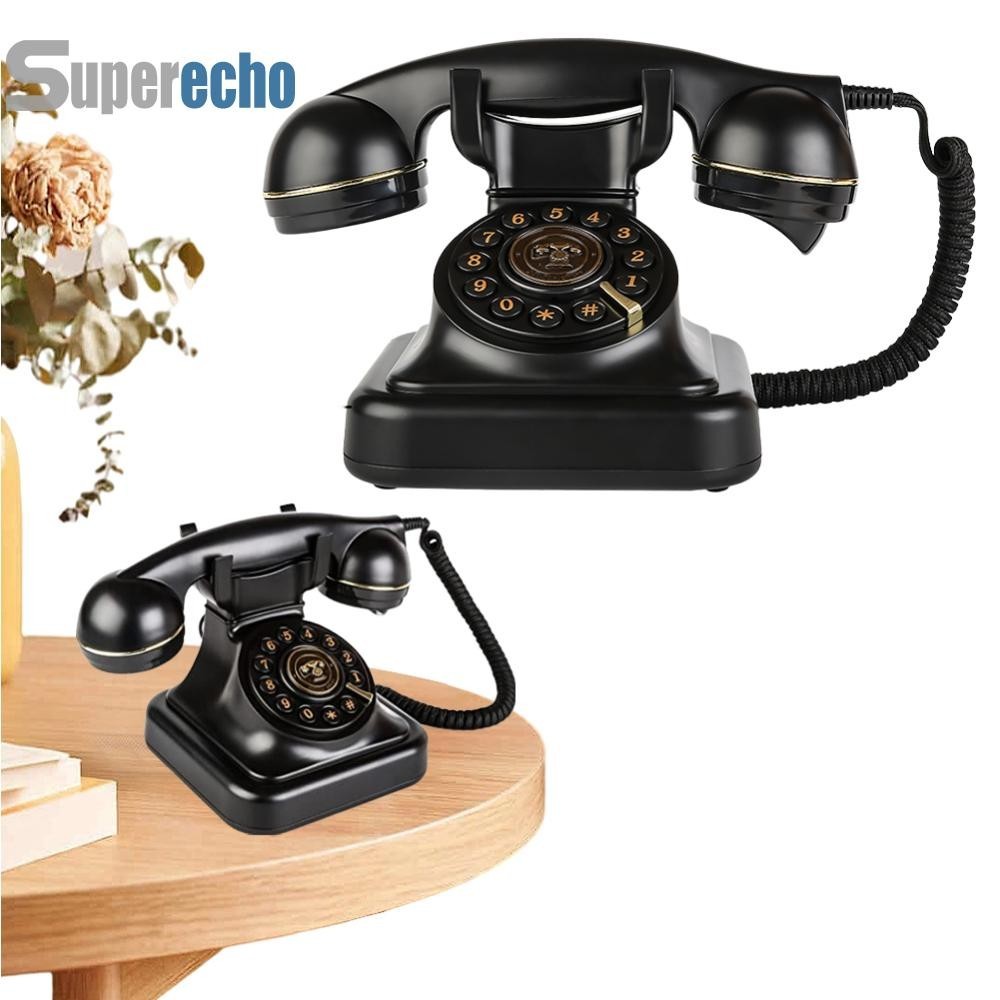 Retro Landline Telephone with Ringer Control Redial Corded Desk Dial ...