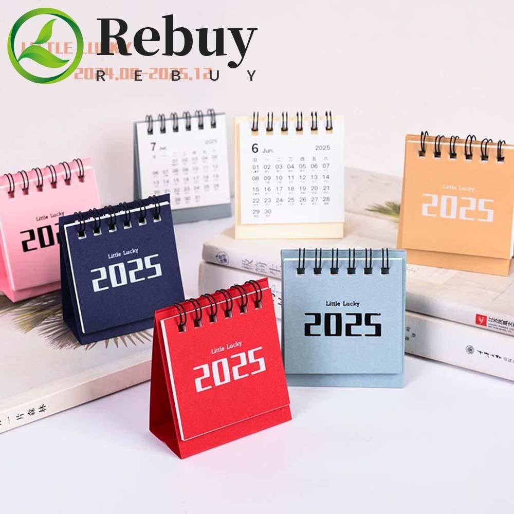 REBUY Desktop Calendar, Coil Standing Flip Agenda Organizer 2024 2025 ...