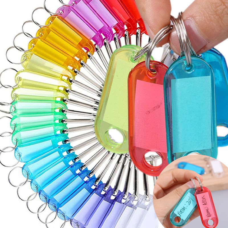 Crystal Clear Plastic Key Tag - 5 Colors DIY ID Label Tags - Number ...