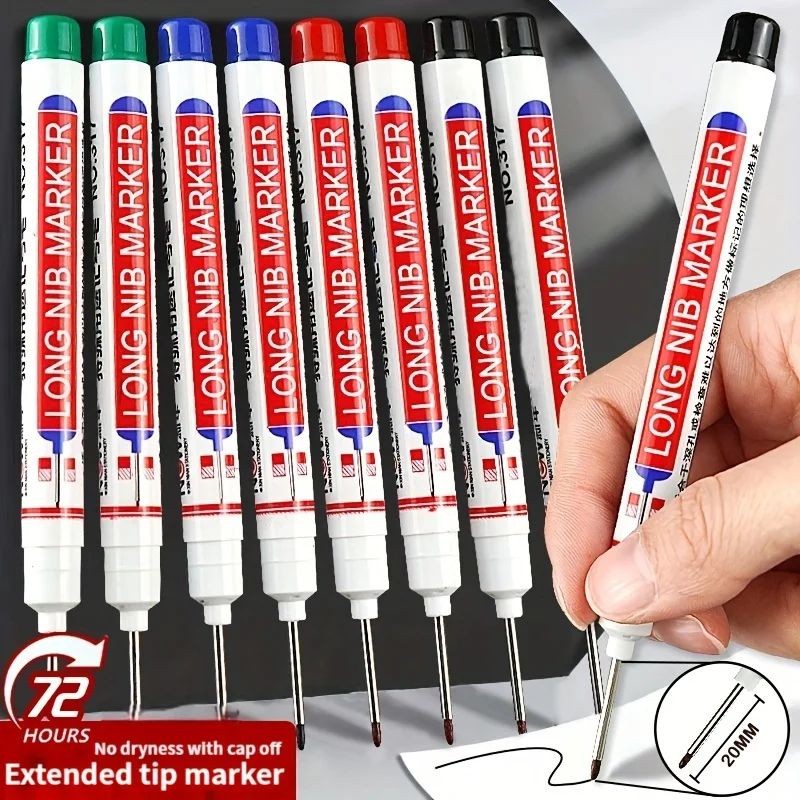 Multi-purpose Tricolor Long Head Quick Drying Markers - Deep Hole ...