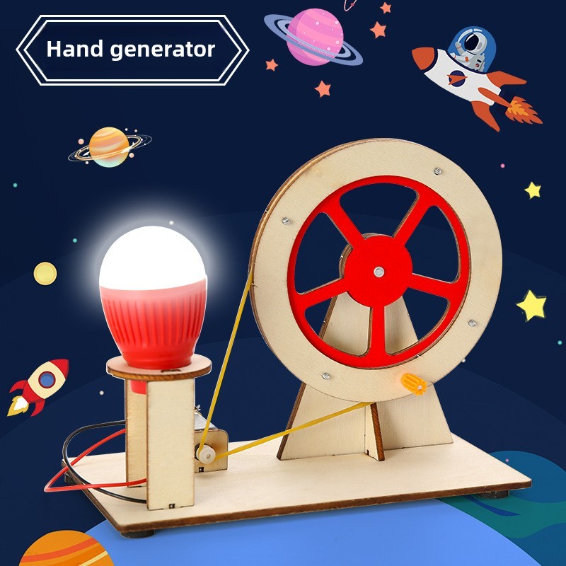 GIFTED EDUCATION DIY Hand cranked generator Bulb Kit scientific physics ...