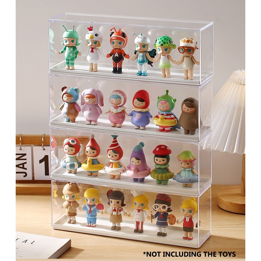 Acrylic Figurine Dust-Proof Display Box Stackable Molly SP Blind Box ...