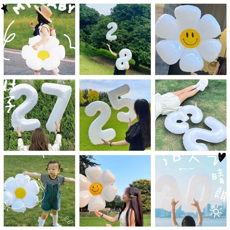 White Age Number Balloons Yale77 Birthday Number Balloons Birthday ...