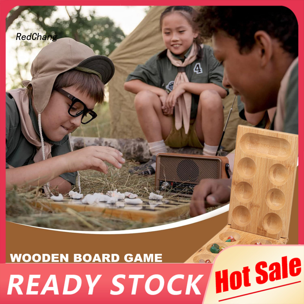 RC~ Educational Chess Toy Bamboo Board Game Portable Bamboo Mancala ...