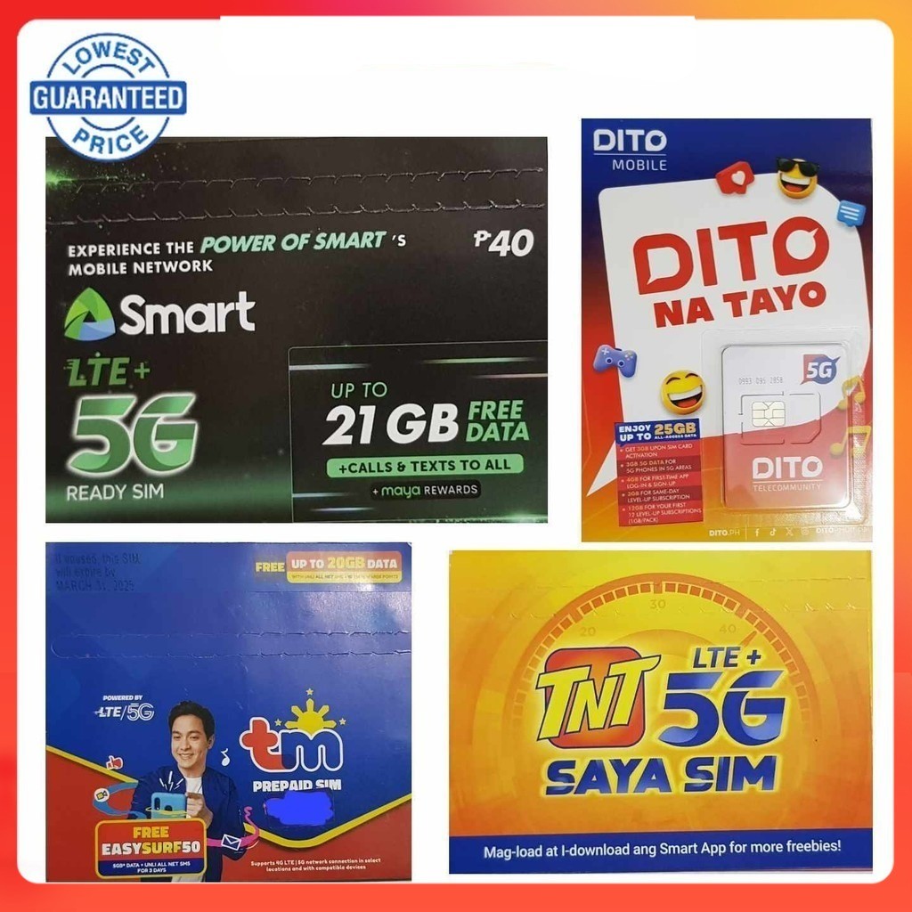 【HENNA】5G Simcard TNT / SMART / GLOBE / DITO / TM Regular Prepaid Brand ...