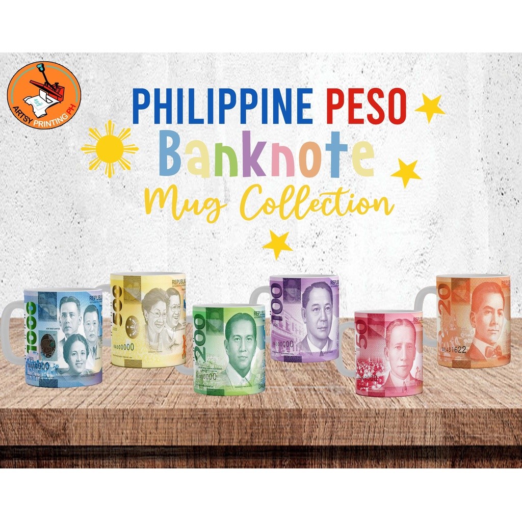 ARTSY-PHILIPPINE PESO BANKNOTE DESIGN MUG COLLECTION | Shopee Philippines