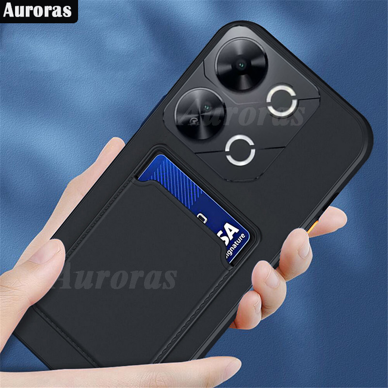 For Itel P65 P40 P55 5G P55 4G NFC Phone Case Card Slot Lens Cover Soft ...