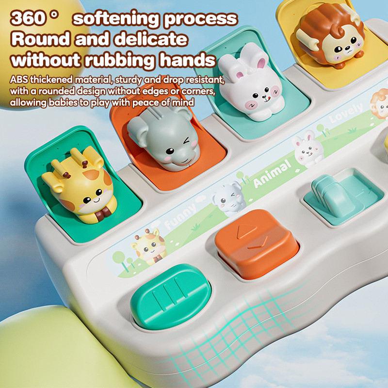 Interactive Pop Up Animals Toy for Toddlers Baby Early Education Cause ...