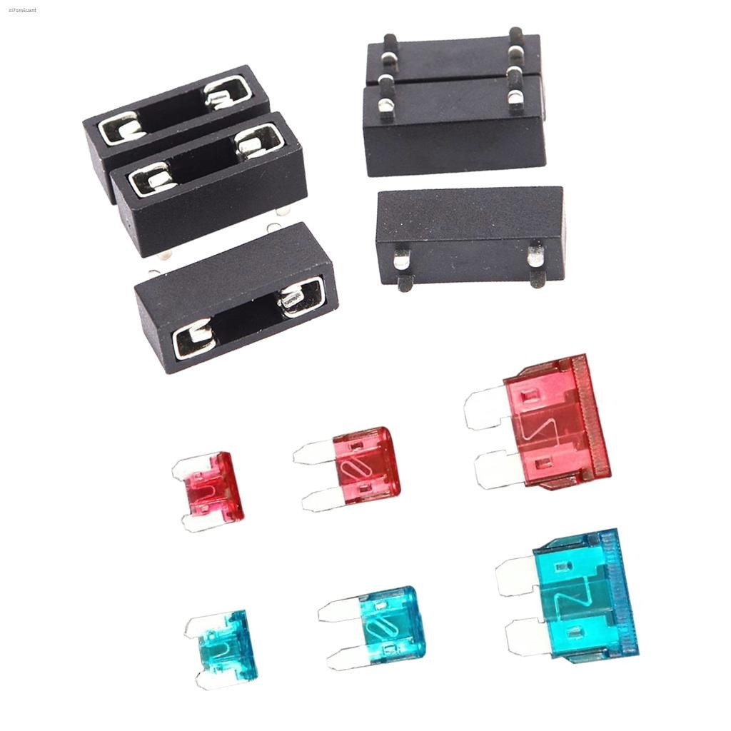 COD☆COD 6pcs PCB Mount 5x20mm Fuse Holder Mini Micro ATO Blade Fuse Kit ...