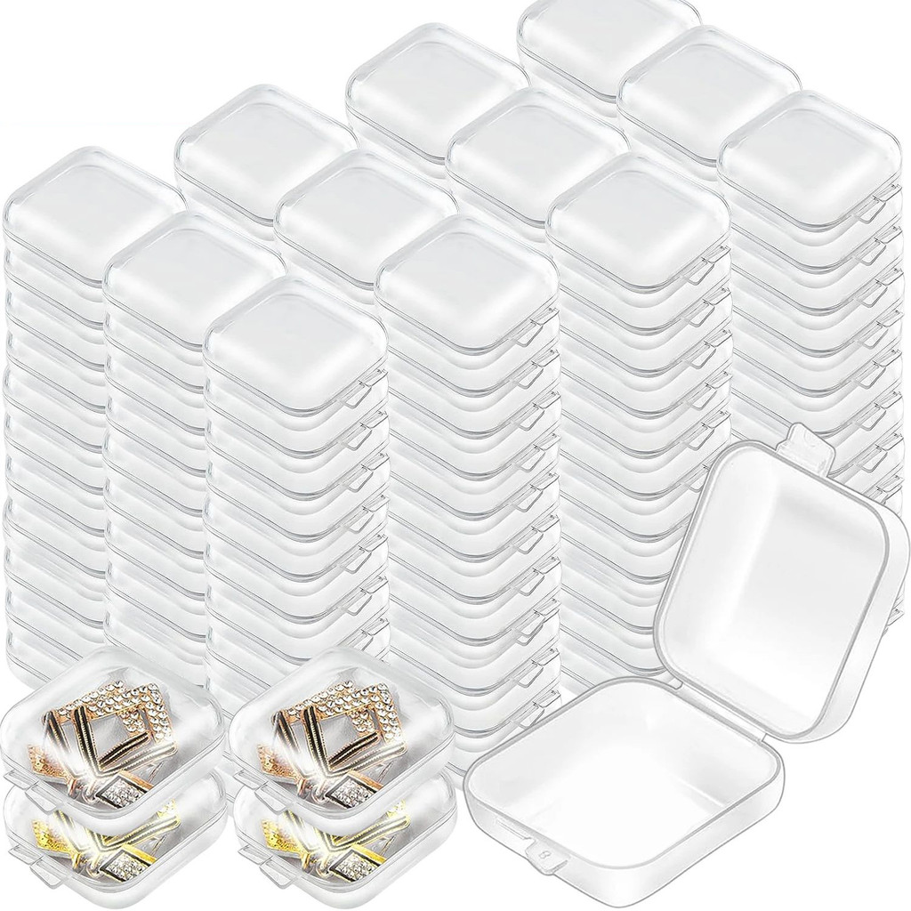Transparent Plastic Mini Square Boxes Packaging Storage Box Jewelry Storage Case Container ...