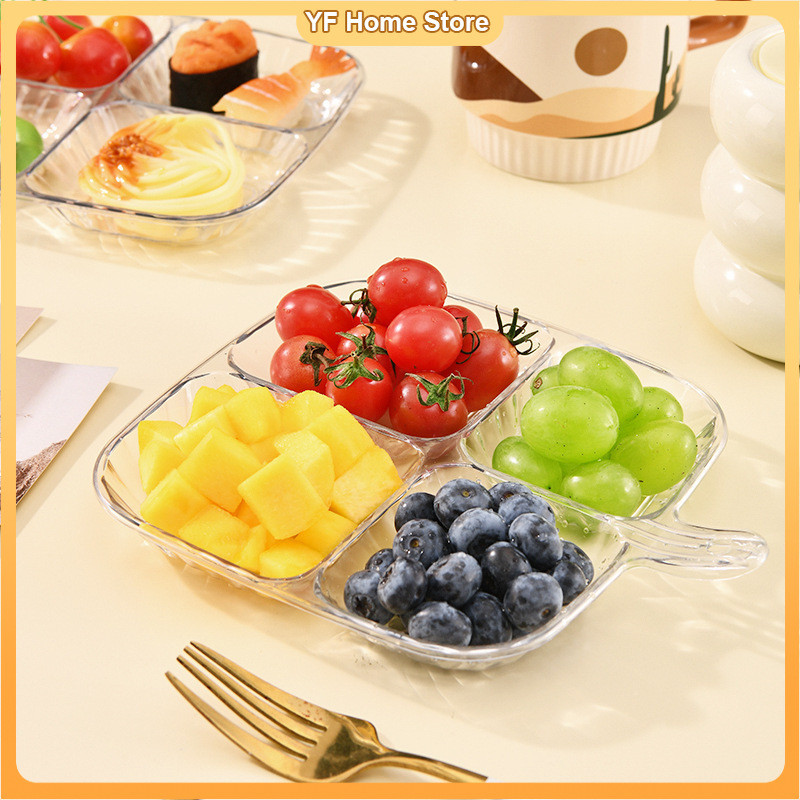Divided Plates With 4-Compartment Dinner Plate Candy Nuts Appetizers ...