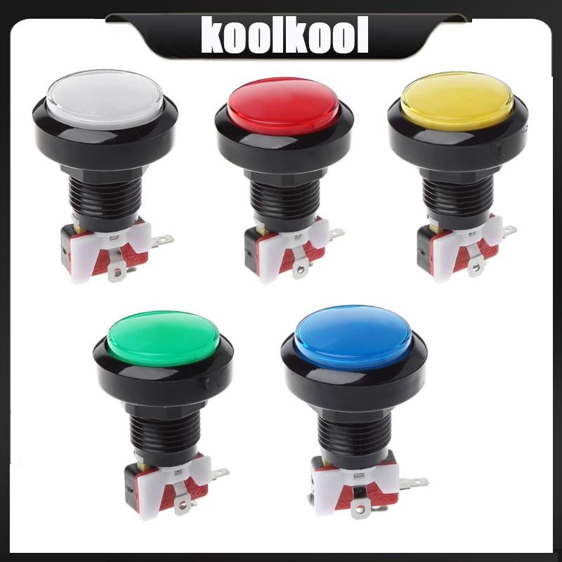 Kool Game Push Button 45mm Round 12V LED Illuminated Push Button Switch with Micro Switch for ...