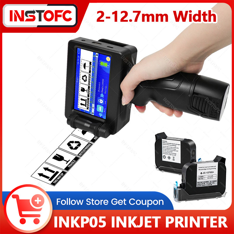 Handheld Inkjet Printer INKP05 With black ink cartridge 12.7mm Single ...