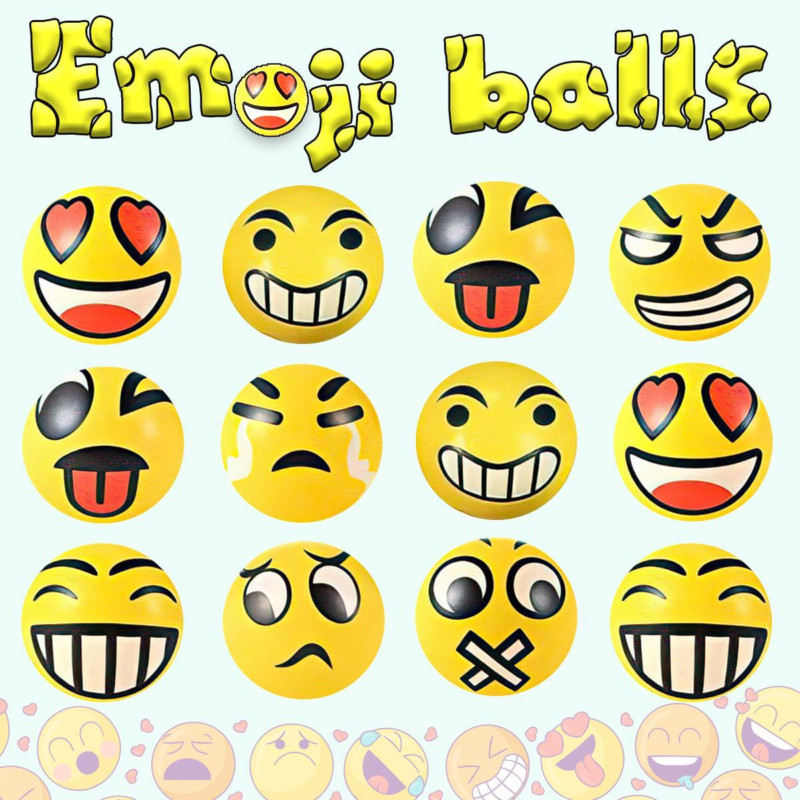 1pcs Stress Smile Squeeze Balls Funny Face Smiley Emoji Stress Balls ...