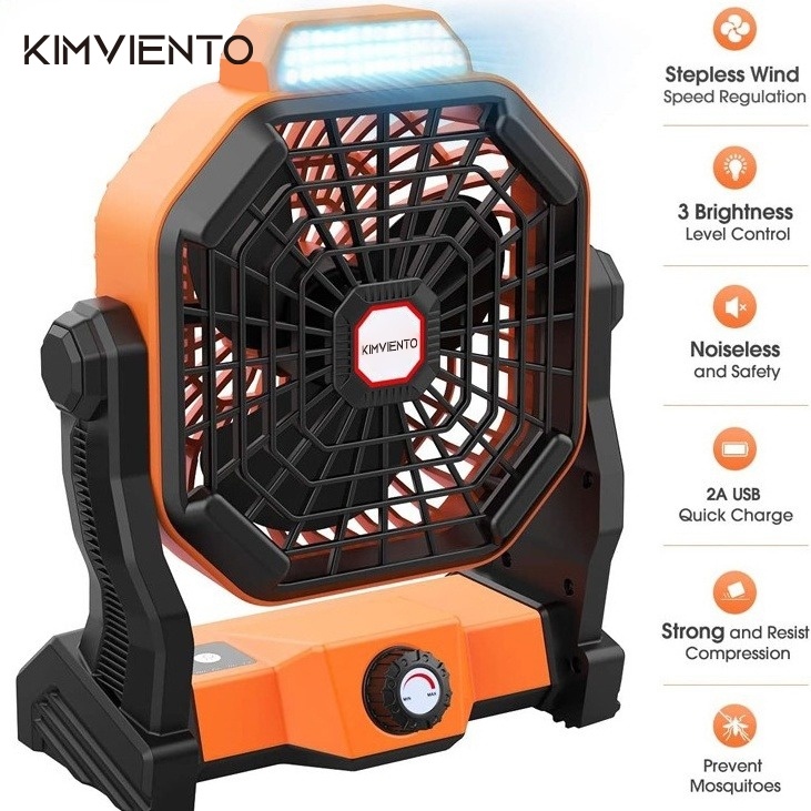 7800mAh 3 in 1 Portable USB Rechargeable Table Fan Hanging Tent Lamp ...